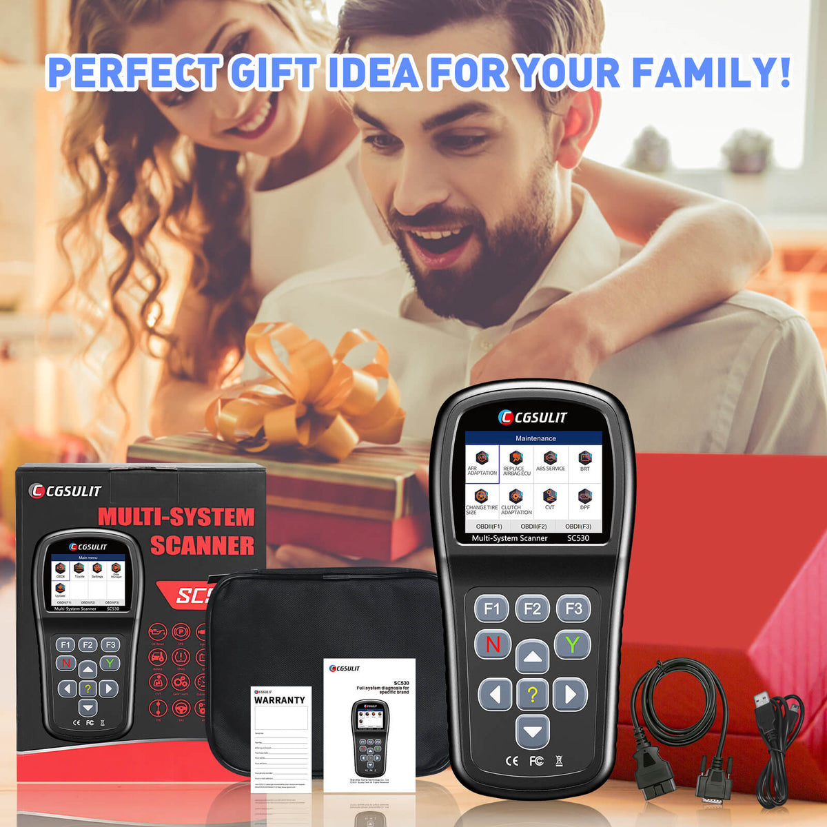 CGSULIT SC530 Mitsubishi OBD2 Scanner Bi-Directional Scan Tool
