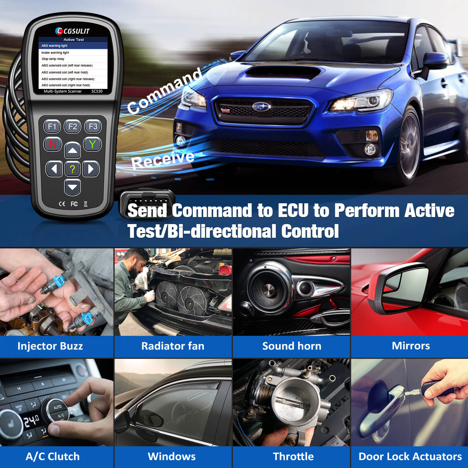 CGSULIT SC530 Subaru Scan Tool OBD2 Diagnositc Bi Directional Scanner